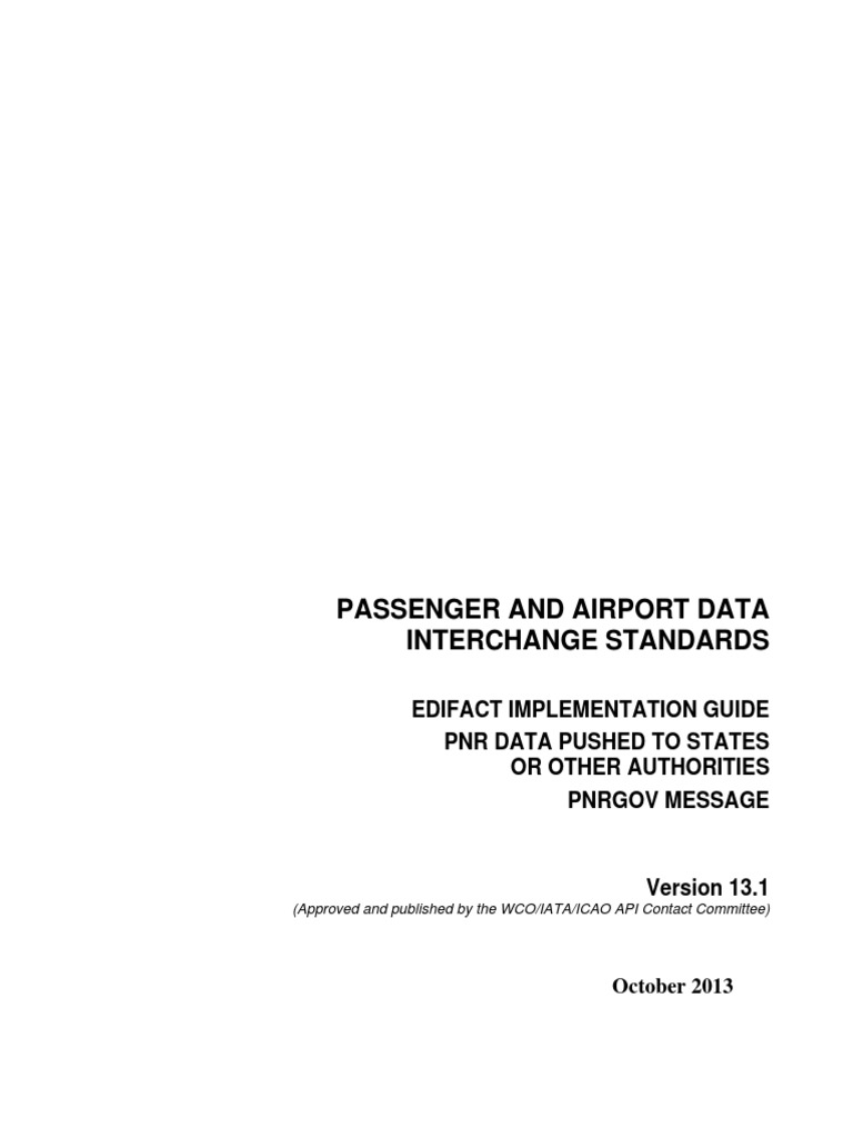 1 PNRGOV EDIFACT - Implementation Guide 13 1version SECOND | PDF ...