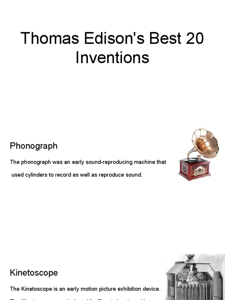 Edison's Innovations for Tech Enthusiasts | PDF | Phonograph | Telephone
