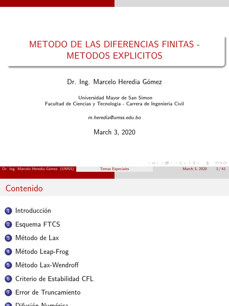 2 3 Diferencias Finitas Metodos Explicitos | PDF | Olas | Diferencia finita
