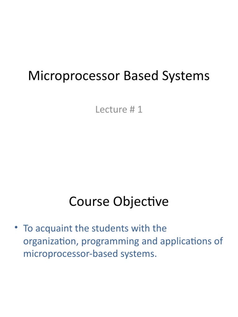 Microprocessor Systems Course Overview | PDF