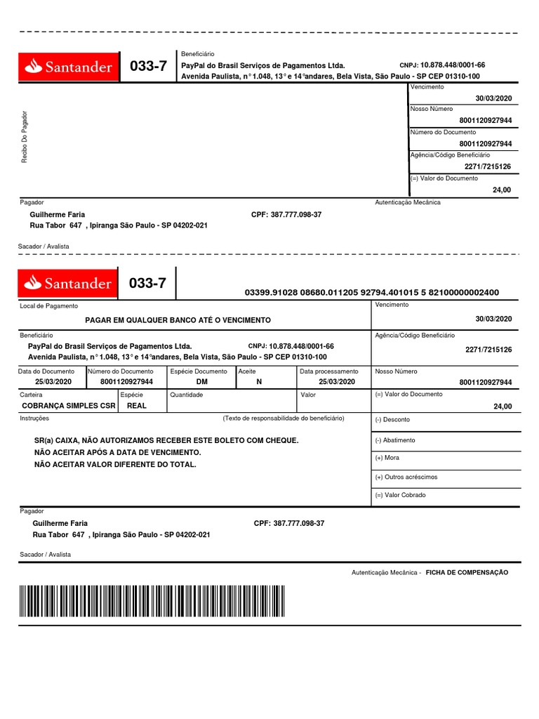 Boleto | PDF | Serviços financeiros | Bancos