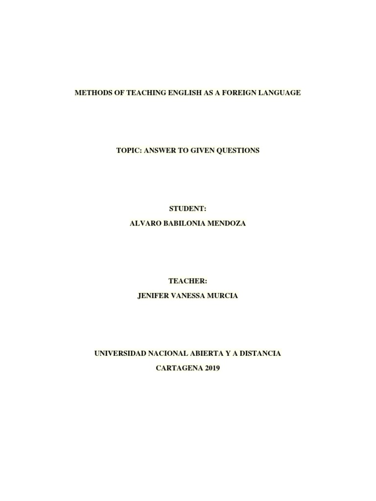 Methods of Teaching English As A Foreign Language PDF | PDF | Teachers ...