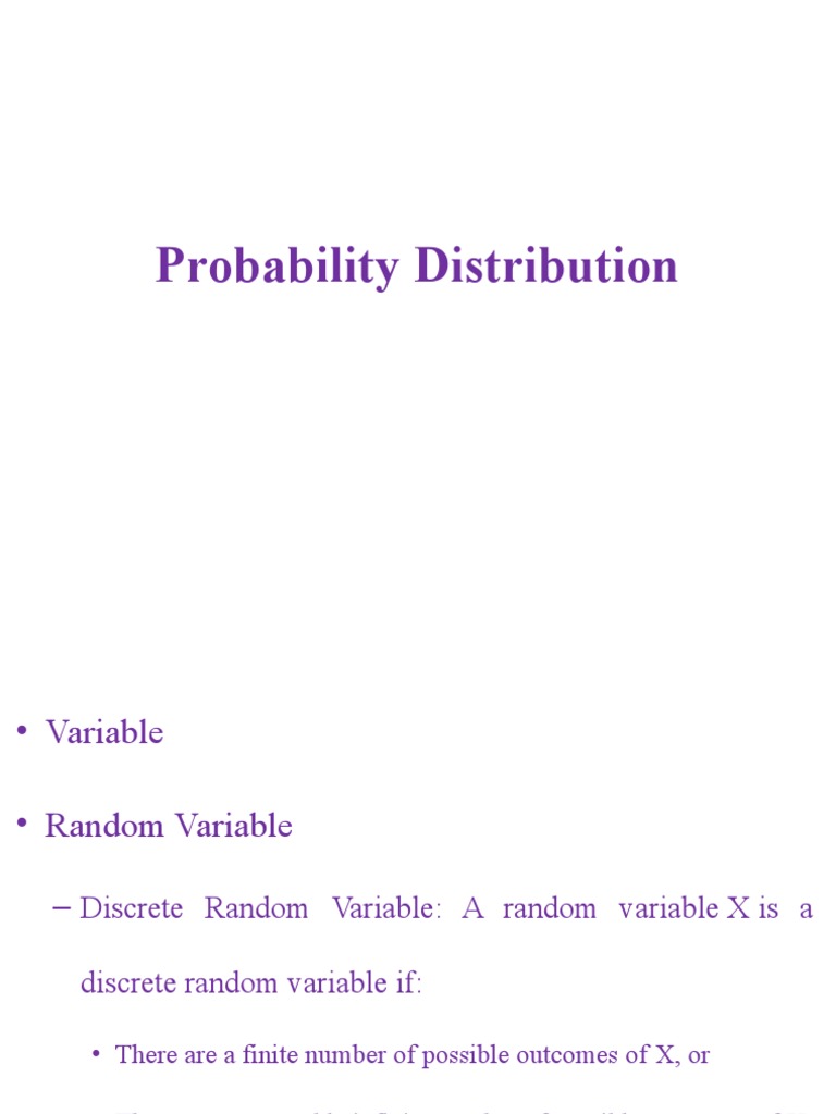 Probability Distribution | Download Free PDF | Probability Distribution | Random Variable