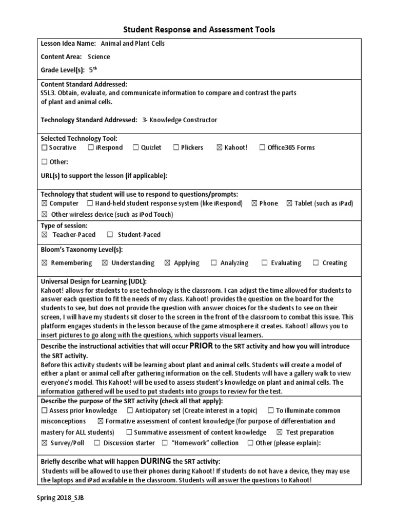 Kahoot Lesson Plan | PDF | Educational Assessment | Test (Assessment)