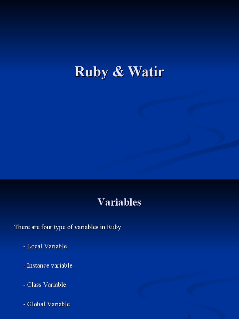 Ruby & Watir | PDF | Ruby (Programming Language) | Reserved Word