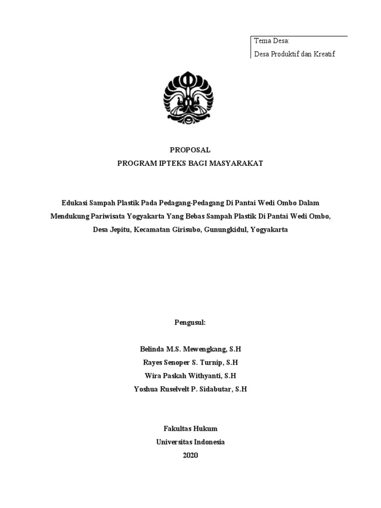 Proposal Pengmas Edukasi Sampah Plastik | PDF