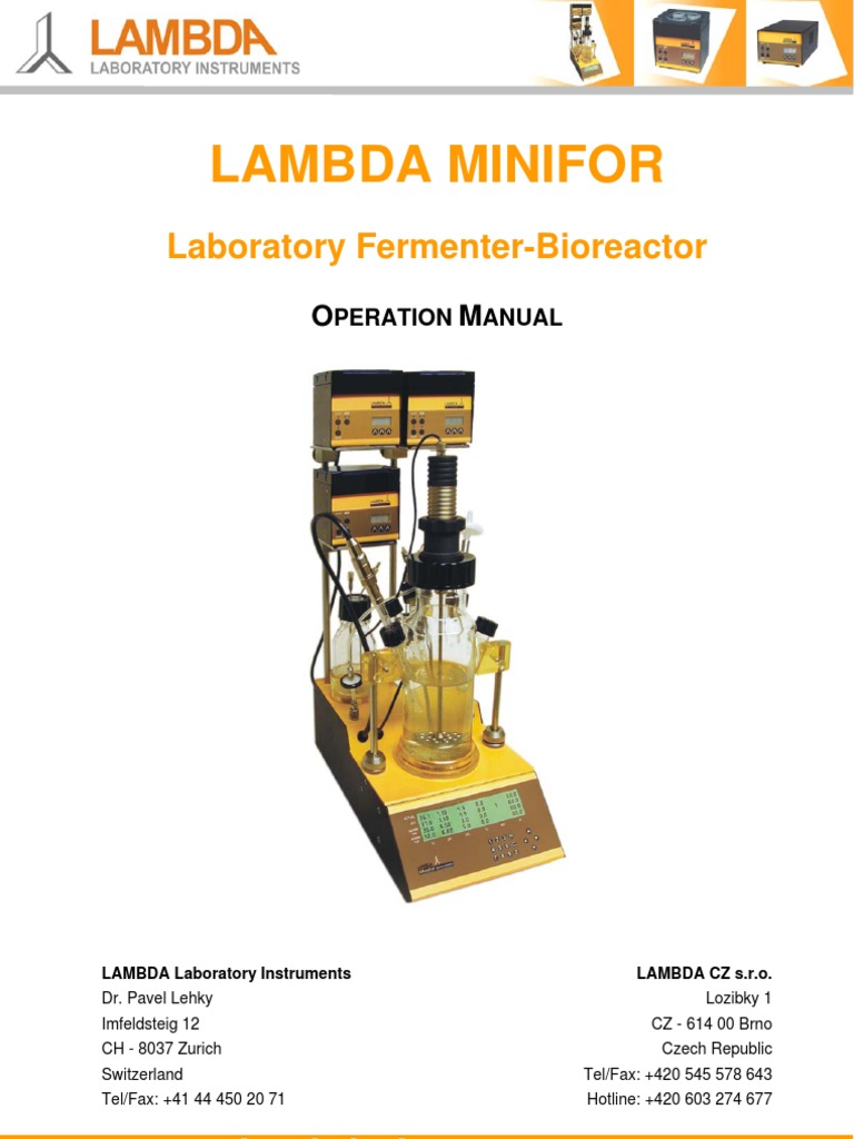 Lambda Minifor Operation Manual | PDF | Sterilization (Microbiology ...