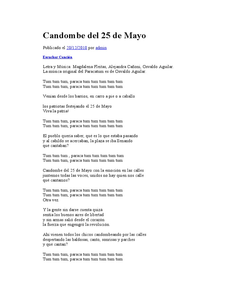 Candombe Del 25 de Mayo | PDF