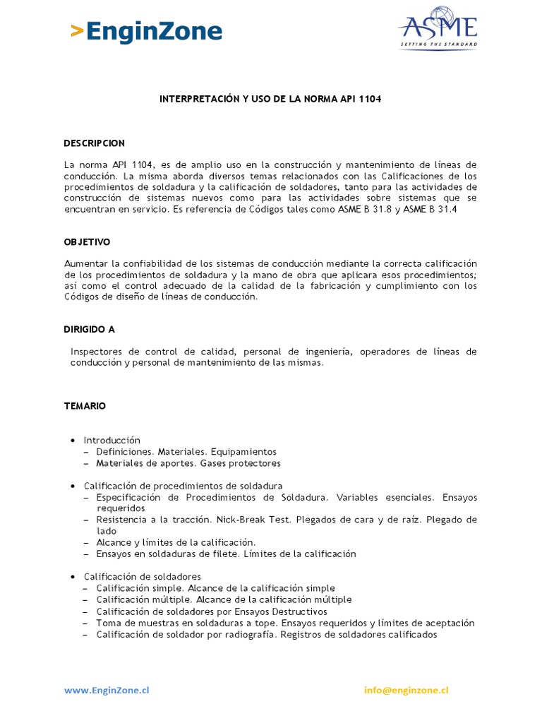 Asme Interpretación y Uso de La Norma Api 1104 | PDF | Soldadura | Construcción