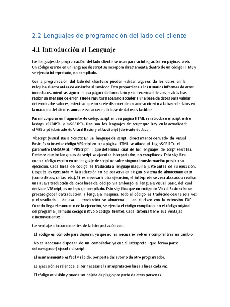 Lenguajes de Programación del Cliente | PDF | Script Java | HTML