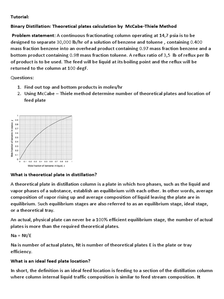 Theoretical Plates Calculation by McCabe-Thiele Method | PDF ...