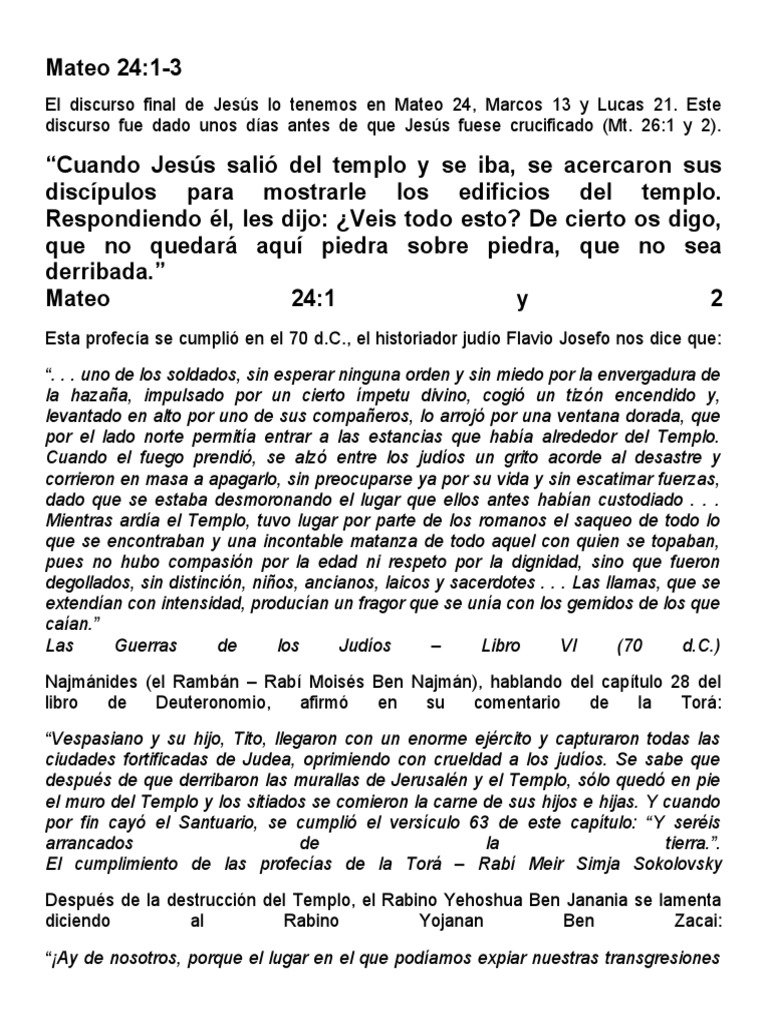 Mateo 24 | PDF | San Pedro | Jesús