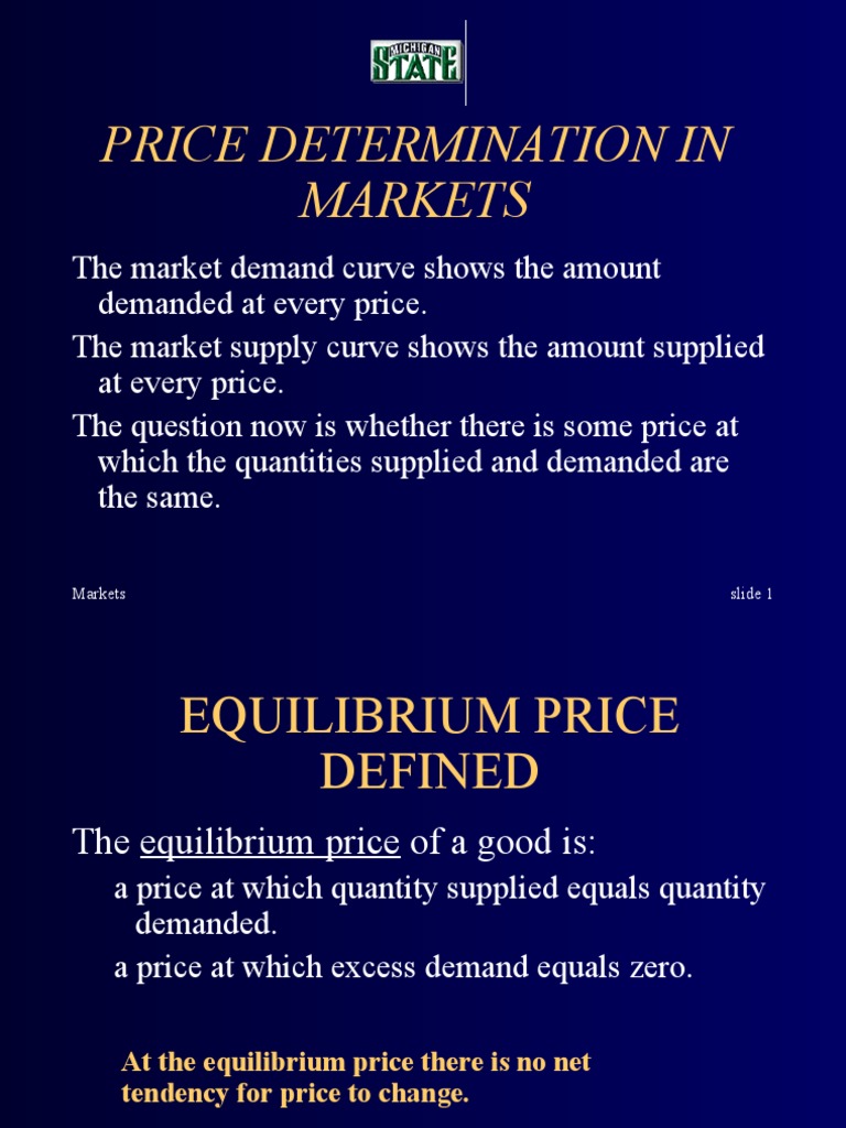 Price Determination in Markets | PDF | Economic Equilibrium | Supply ...