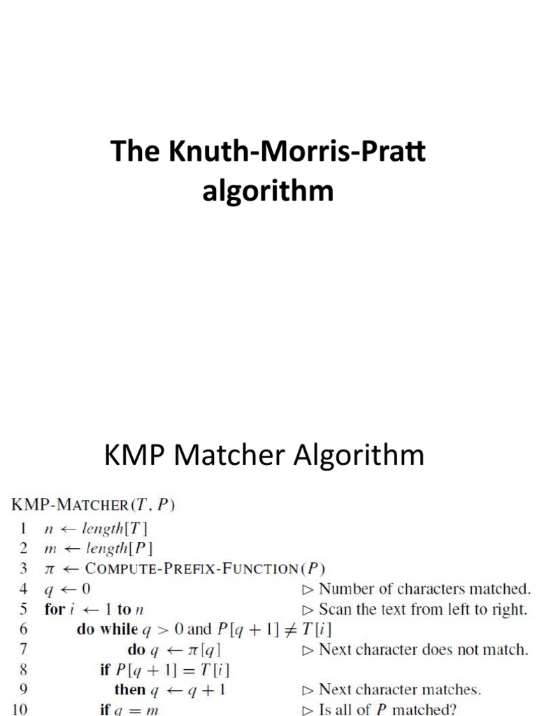 5.the Knuth Morris Pratt Algorithm | PDF | Mathematical Objects ... 5.the Knuth Morris Pratt Algorithm | PDF | Mathematical Objects ...