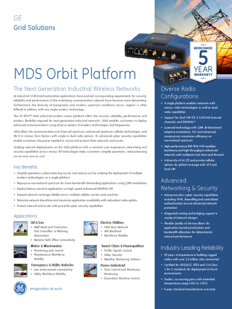 MDS Orbit Platform GEA-12781F PDF | PDF | Wi Fi | 4 G