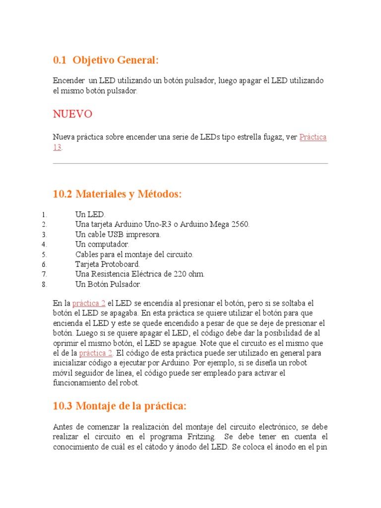 10 Led Arduino | PDF | Diodo emisor de luz | Arduino