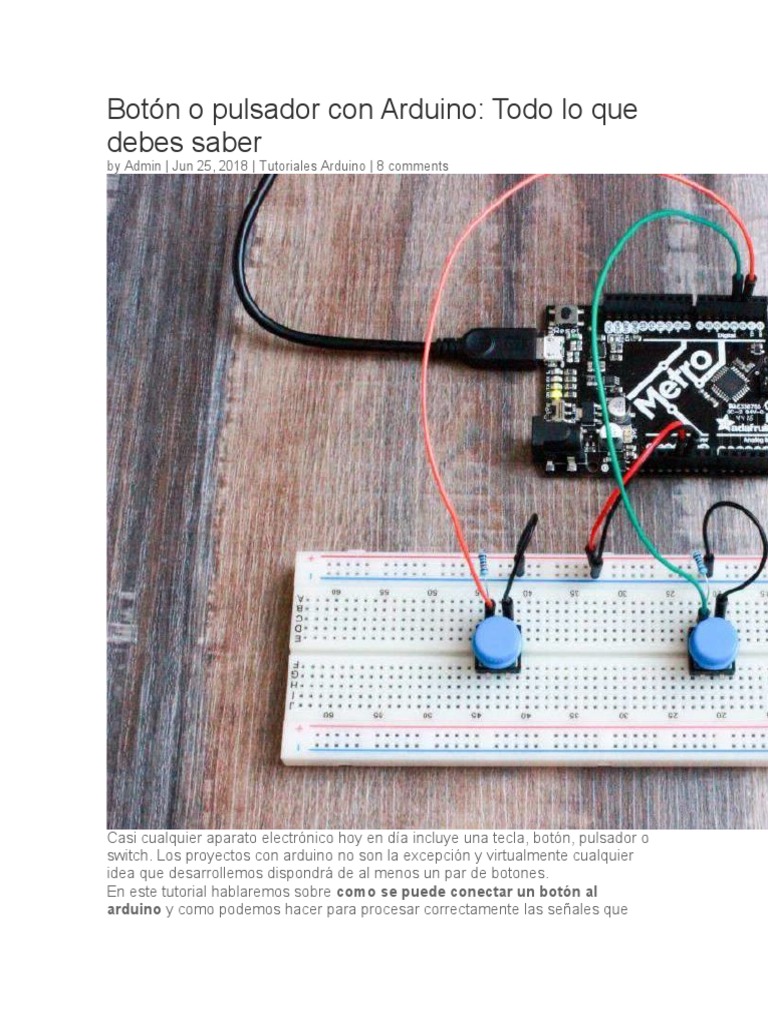 Cómo conectar y programar botones con Arduino en | PDF | Microcontrolador | Arduino