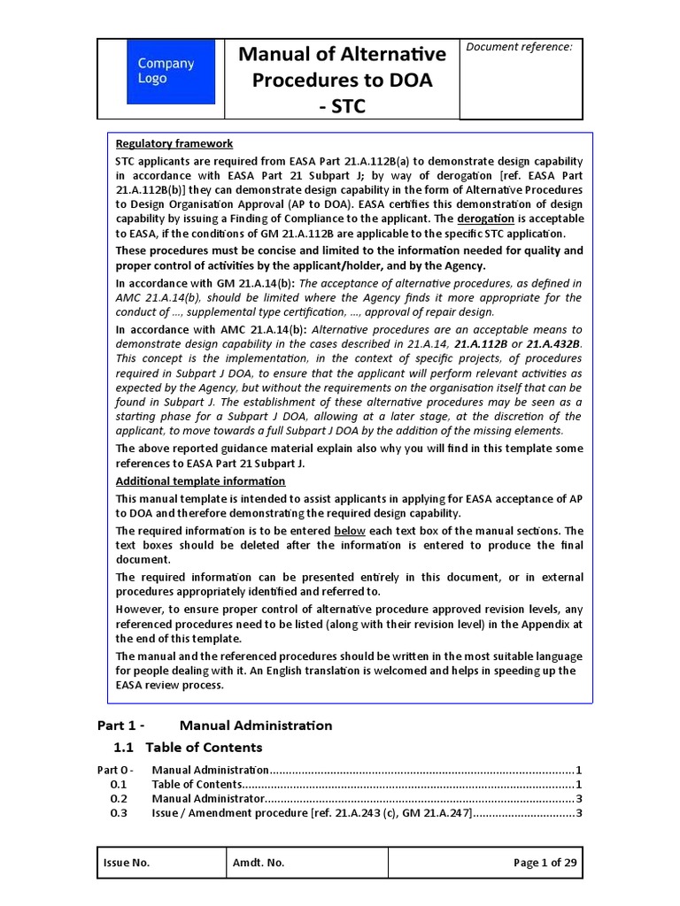 APDOA Manual Template - STC | PDF | Specification (Technical Standard ...