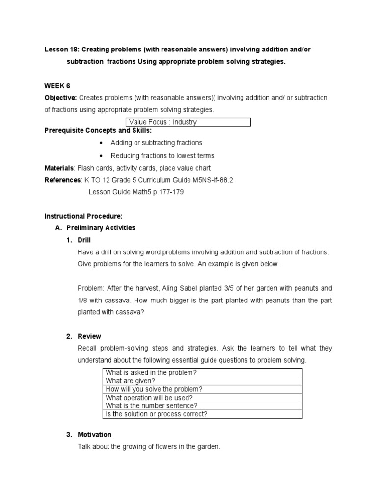 Creating Fraction Word Problems | PDF | Subtraction | Applied Psychology