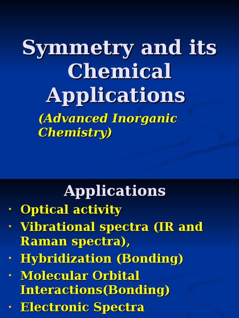 Mini - First Lecture Symmetry | PDF | Molecules | Chemical Bond