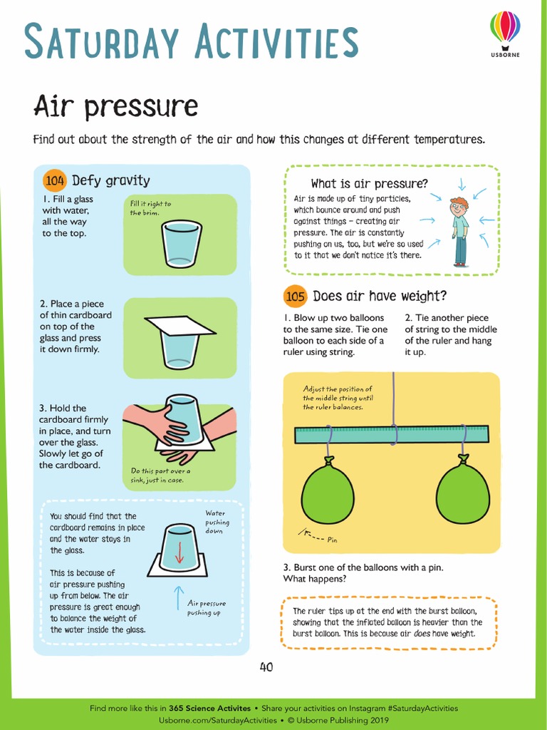 Air Pressure 365 Science Activities | PDF
