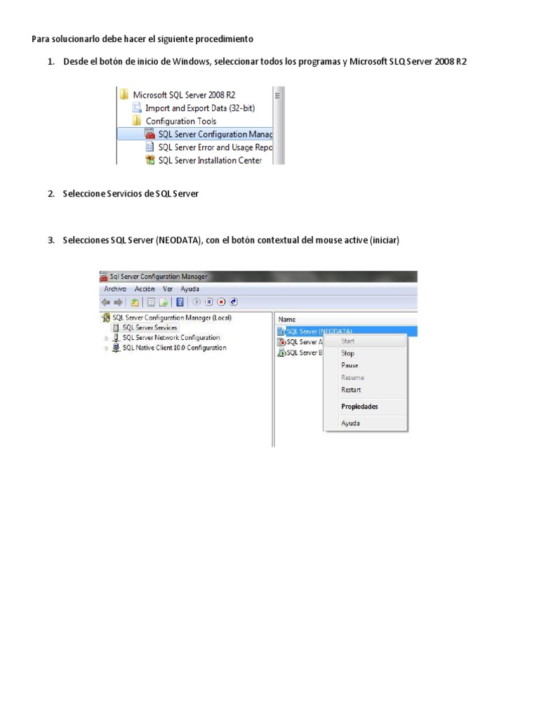 SOLUSION NEODATA Error 26 SQL Que No Se Conecta Neodata Con El Sevidor ...
