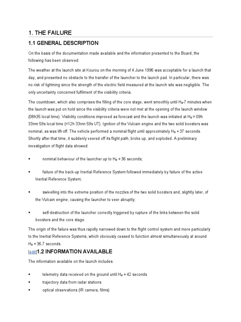 The Failure: 1.1 General Description | PDF | Simulation | Inertial ...