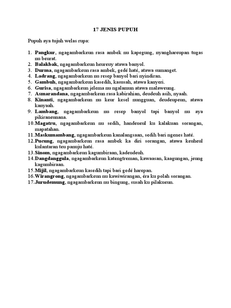 Jenis-Jenis Pupuh | PDF