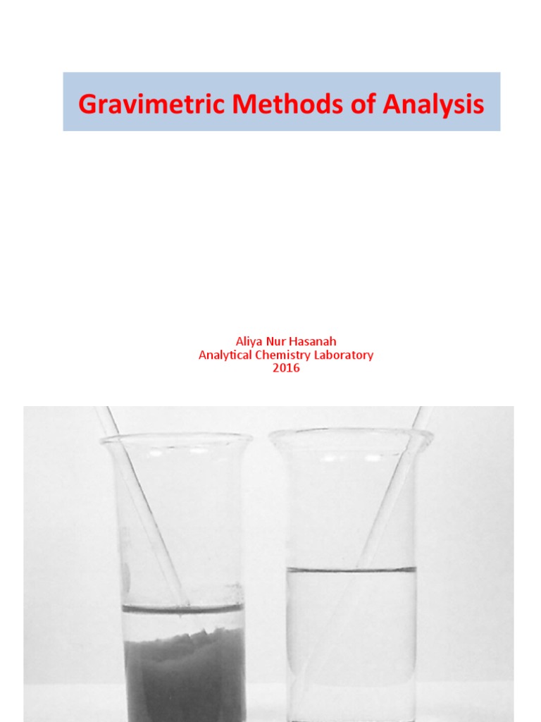 Gravimetric Analysis Techniques | PDF | Chemistry | Applied And ...