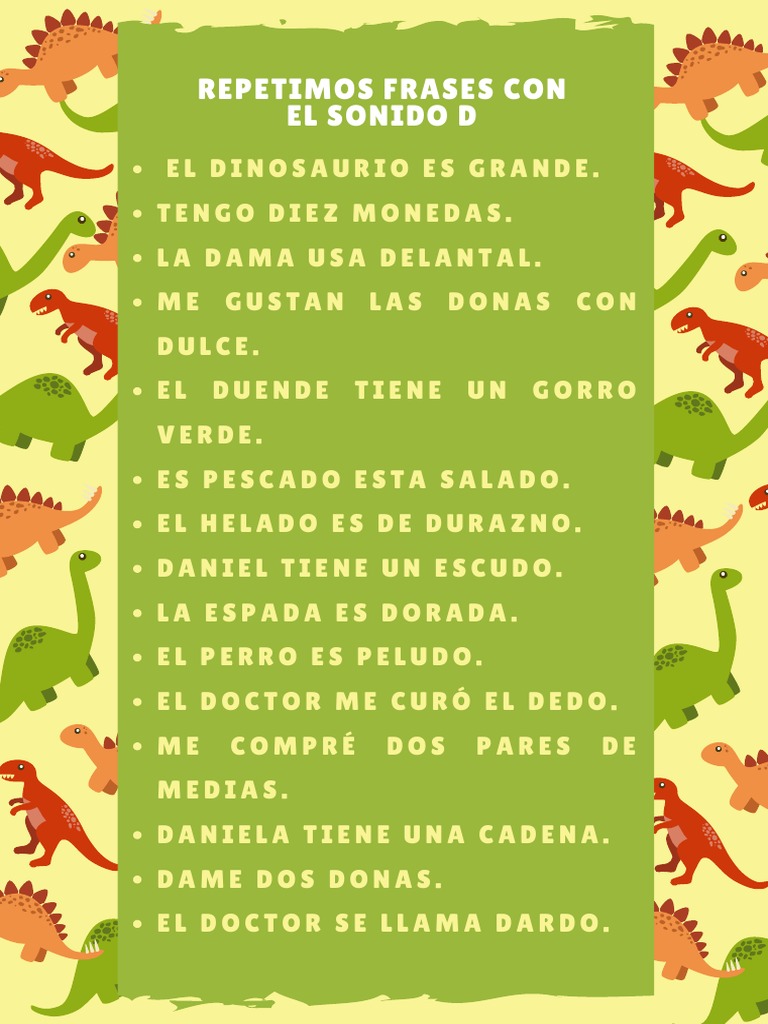 Repetimos Frases Con El Sonido D | PDF | Salud y bienestar