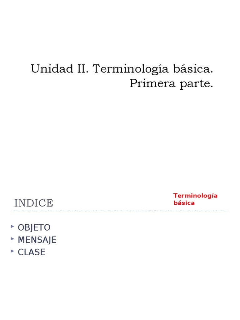 Unidad 2-Terminologia - Basica - Parte - 1 | PDF | Objeto (informática ...