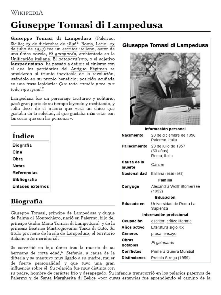 Giuseppe Tomasi Di Lampedusa | PDF