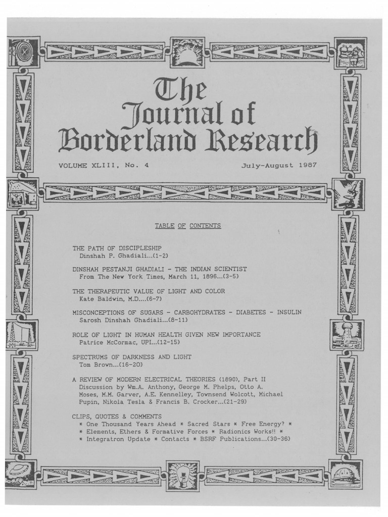 Journal of Borderland Research Vol XLIII No 4 July August 1987 | PDF ...