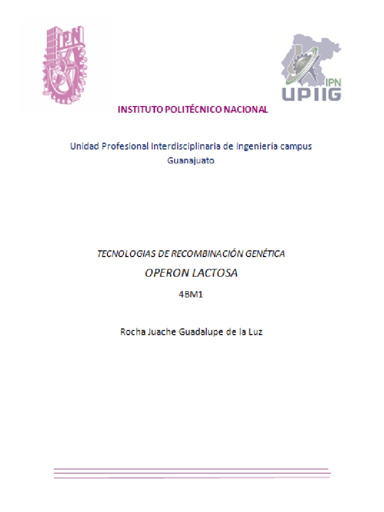 - El modelo del operón lac y su regulación en Escherichia coli | PDF ...