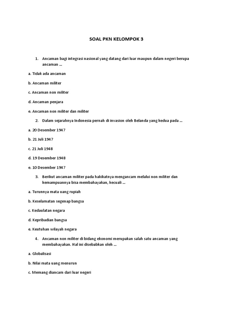 Soal PKN Kelas 11 | PDF | Sejarah