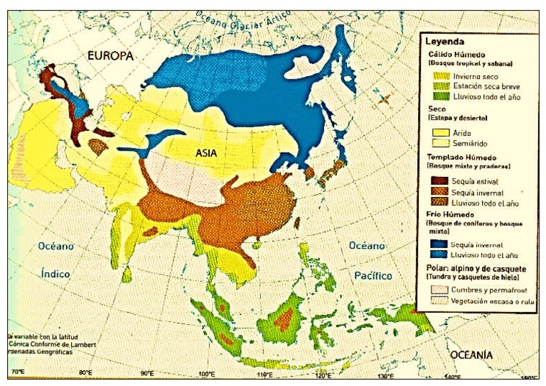 Mapa Climático de Asia