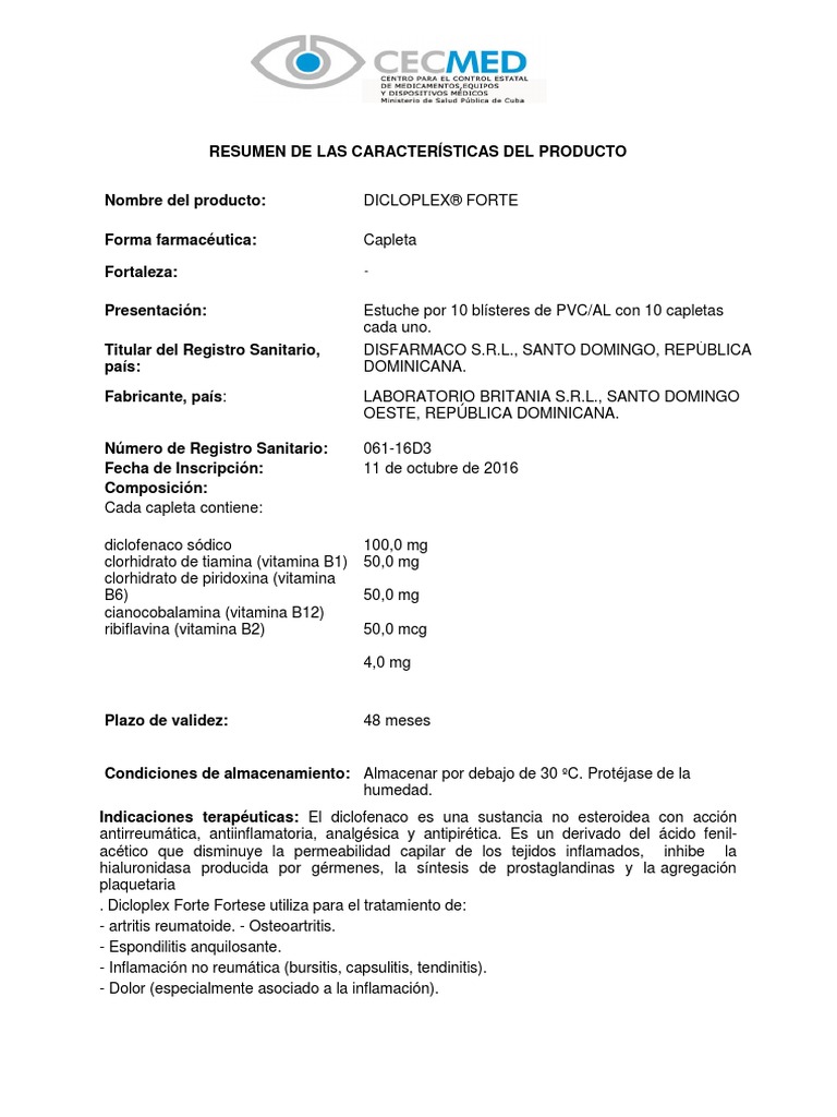 061-16d3 Dicloplex Forte | PDF | Droga anti-inflamatoria libre de ...