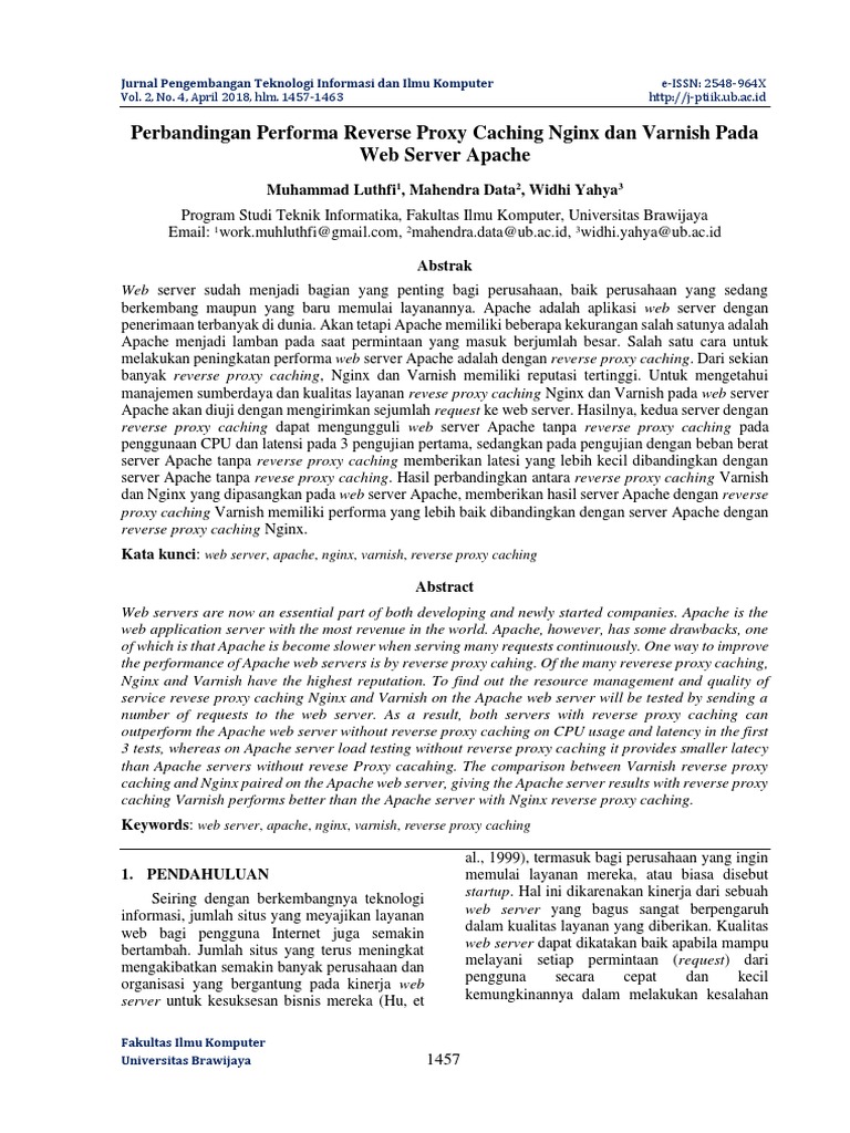 Tips - Perbandingan Performa Reverse Proxy Caching Nginx | PDF