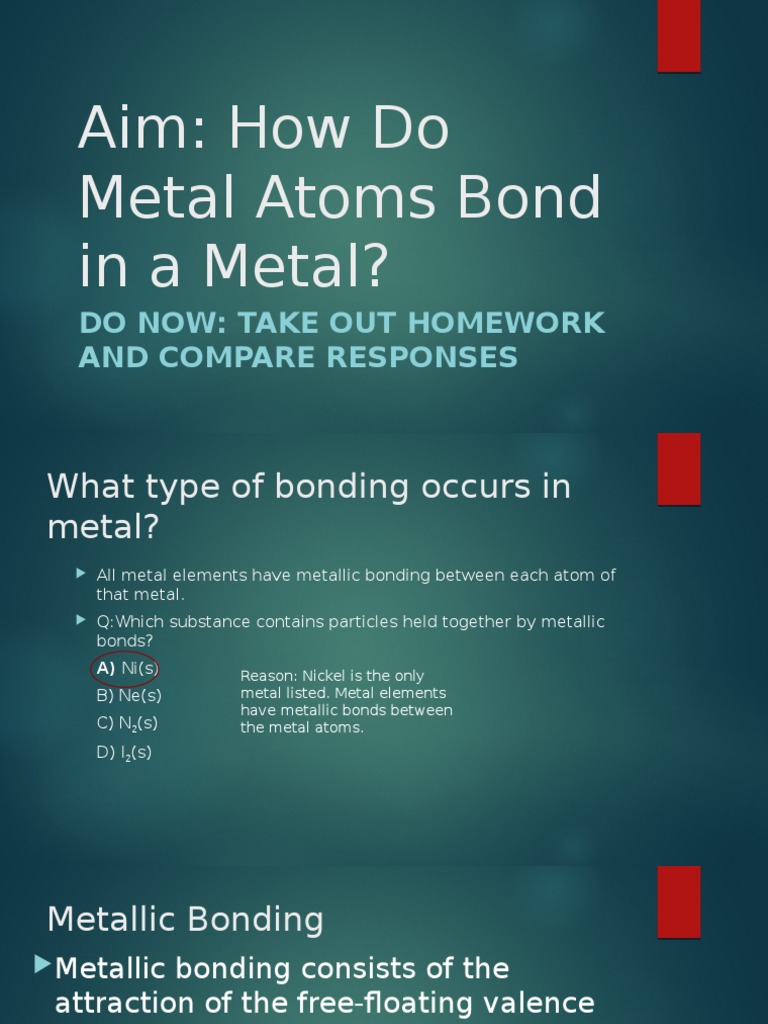 Understanding Metallic Bonding | PDF | Chemical Bond | Ion