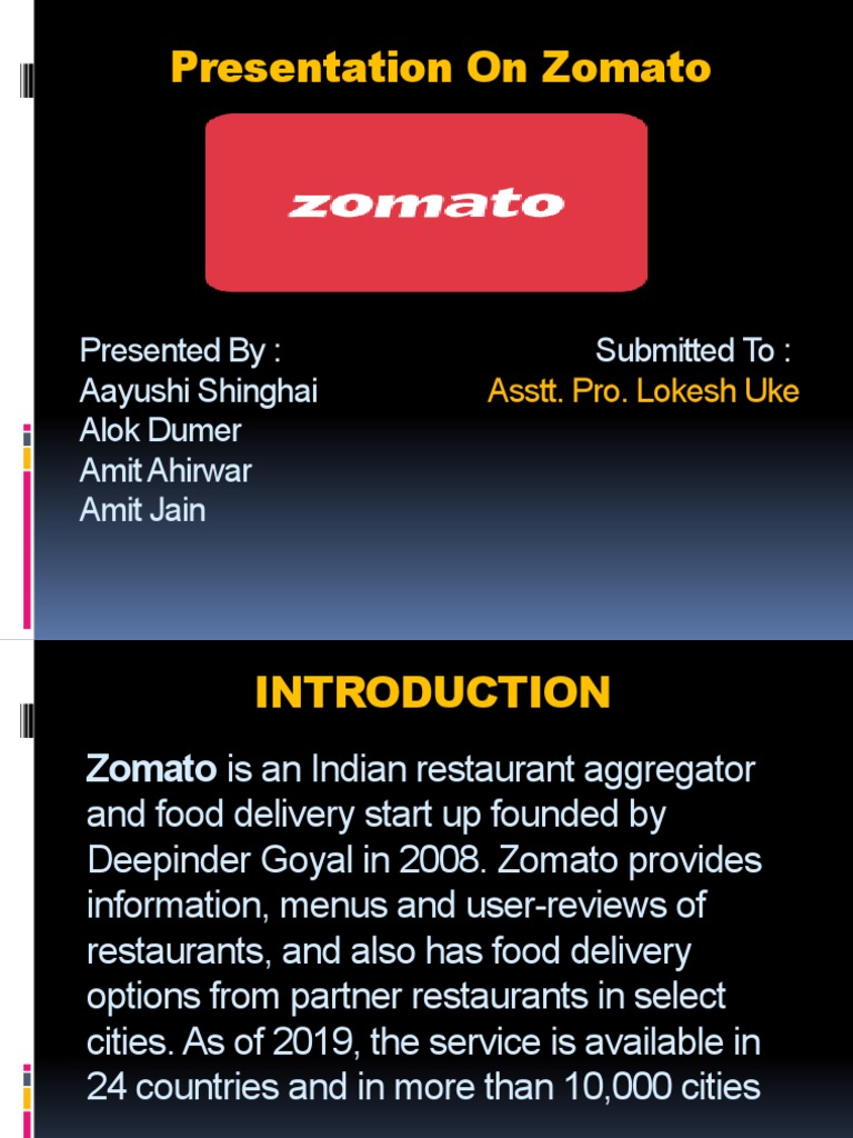 Zomato: Mission, Vision, and Overview | PDF | Business | Foods