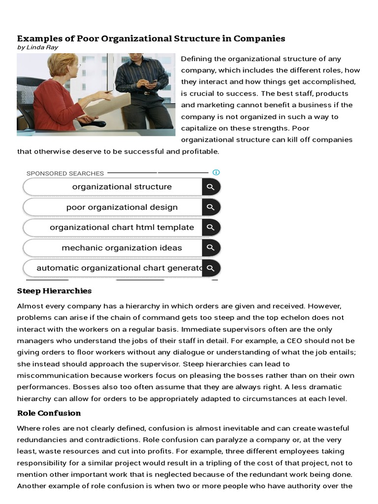 Examples Poor Organizational Structure Companies 61056.html PDF | PDF ...