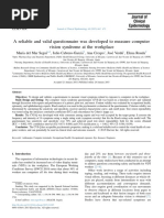 Computer Vision Syndrome Questionnaire | PDF | Visual Perception ...