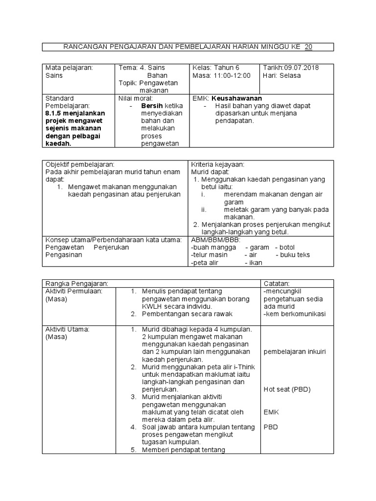 Contoh Tapak RPH TS25 | PDF