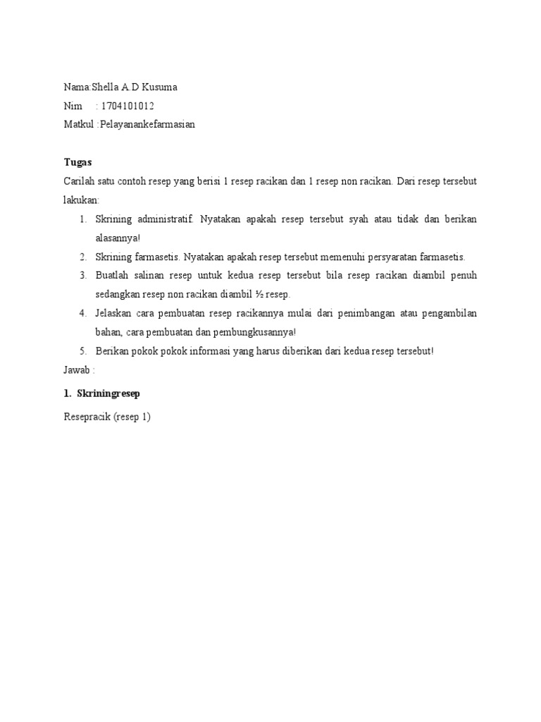 Skrining Resep | PDF