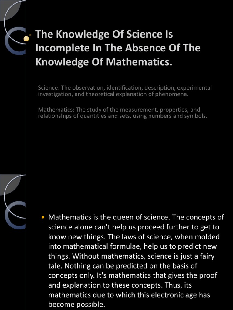 The Knowledge of Science Is Incomplete in The | PDF | Teaching ...
