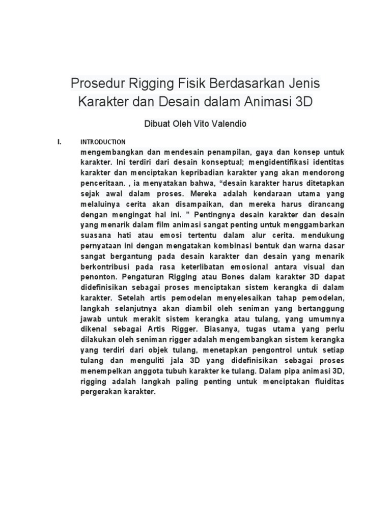 TEKNIK RIGGING UTAMA DALAM ANIMASI 3D | PDF