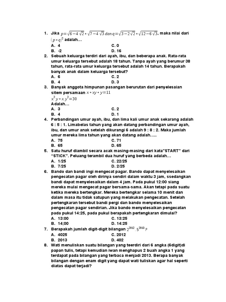 Soal Uts | PDF