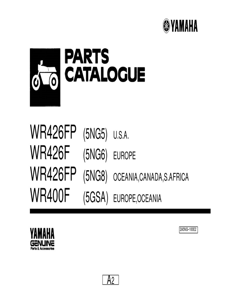 Yamaha Wr426 Parts Catalogue | PDF | Screw | Washer (Hardware)
