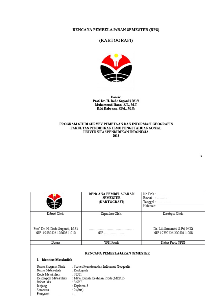 RPS Mata Kuliah Kartografi | PDF
