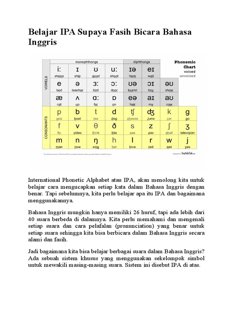 Belajar IPA Supaya Fasih Bicara Bahasa Inggris | PDF